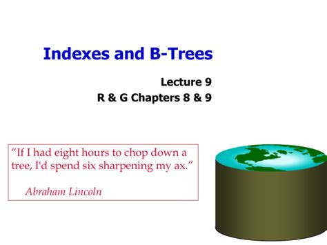 Tree Structured Indexes
