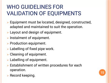 Dation Of Equipment Ich And Who Guidelines For Calibration And Validation Of Equipment Ich And