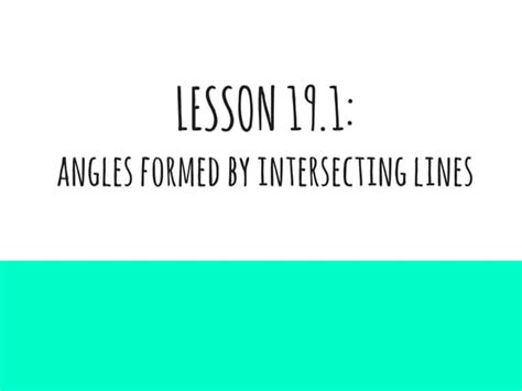 1 5 Complementary And Supplementary Angles Ppt