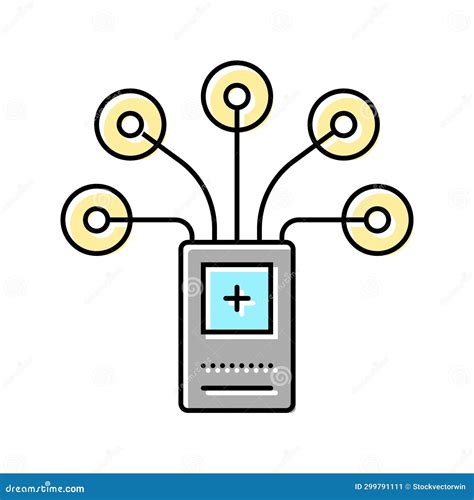 Biomedical Sensor Color Icon Vector Illustration Stock Illustration