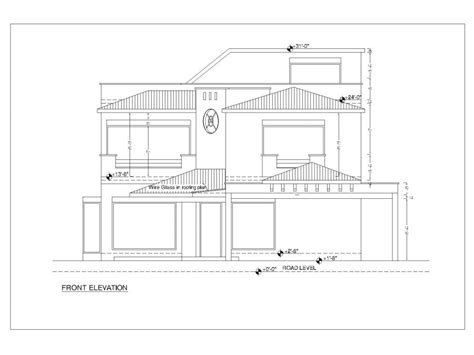 Drawing Of The House With Elevation In AutoCAD House OFF