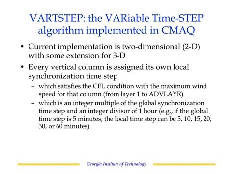Ppt Evaluation Of A Variable Time Step Algorithm In Cmaq Powerpoint