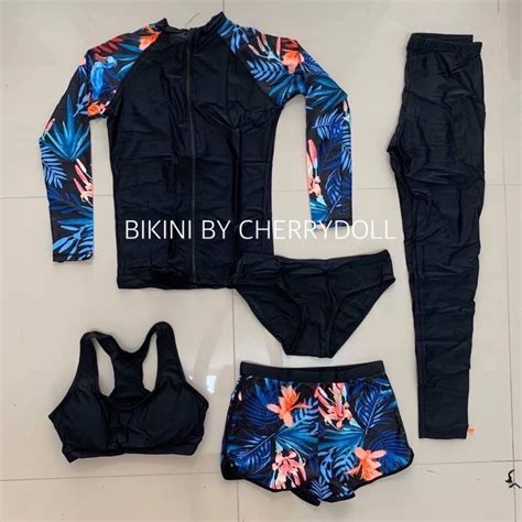 พร้อมส่ง🍒{m 3xl}พร้อมส่งชุดว่ายน้ำเซตคู่ ชุดคู่รัก แขนยาวขายาว ญ 5 ช 4