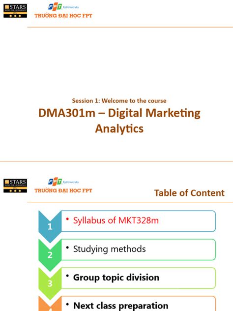 Session 1 Introduction To The Course Dma301m Pdf Analytics