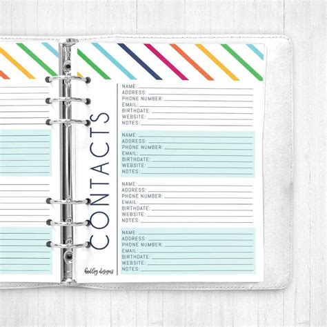 Address Book Template Cute Address Book Printable Address Etsy