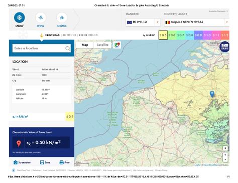 Characteristic Value Of Snow Load For Belgium According To Eurocode Pdf Cartography