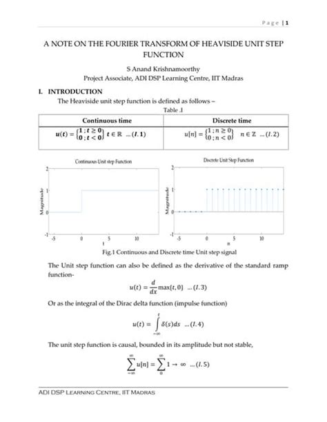 Unit Step Function Pdf