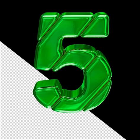 Premium Psd Green Symbol Made Of Blocks Number 5
