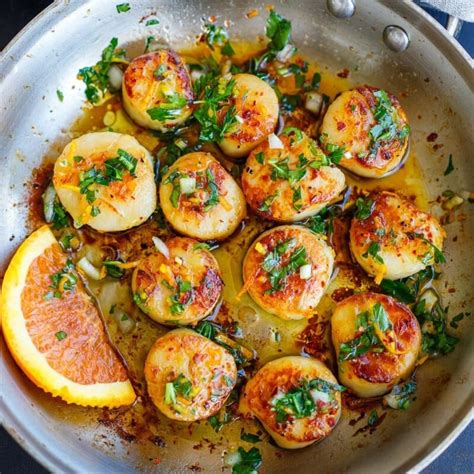 Seared Scallops With Citrus Dressing Feasting At Home