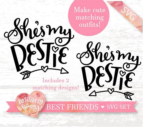 Best Friend SVG Files Matching Set She S My Bestie SVG BFF Besties