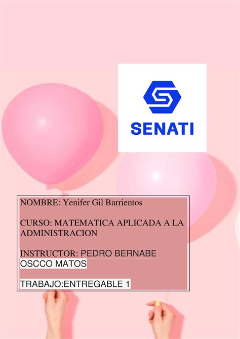 Matemáticas Aplicada Nombre Yenifer Gil Barrientos Curso Matematica