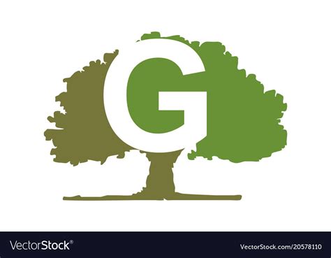 Oak Tree Letter G Royalty Free Vector Image VectorStock