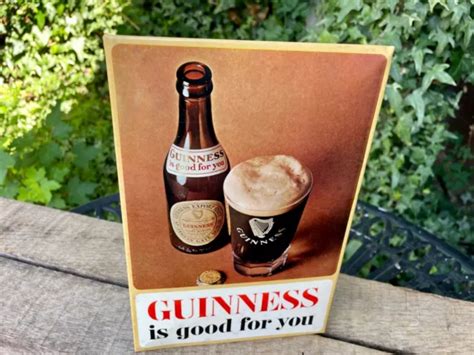 Guinness Beer Pub Bottle And Glass Advertising Tin And Celluloid Sign