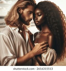 7 Hundred Black Men White Women Interracial Kissing Royalty Free
