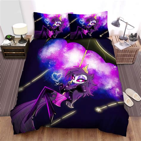Helluva Boss Flying In The Air Bed Sheets Spread Duvet Cover Bedding