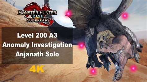 MHR Sunbreak Lvl A Anomaly Investigation Solo Anjanath YouTube
