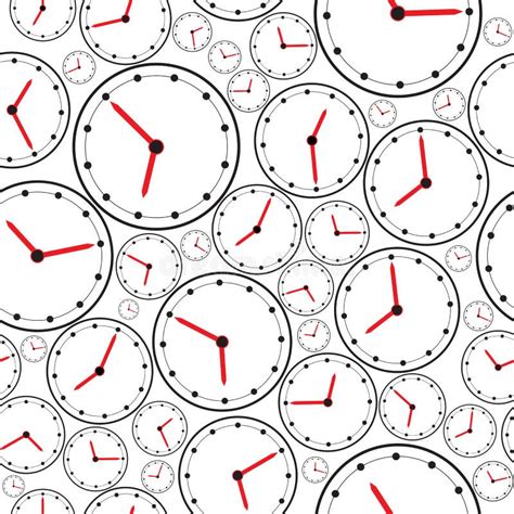 Seamless The Clock Pattern For Background Vector Stock Vector Illustration Of Hand Hour