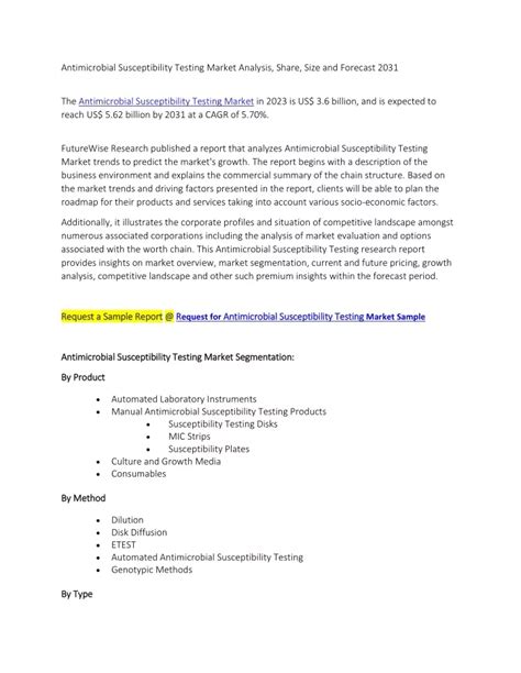 Ppt Antimicrobial Susceptibility Testing Market Analysis Share Size