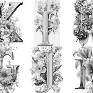 100 Floral Alphabet Coloring Pages Letters With Flowers Printable