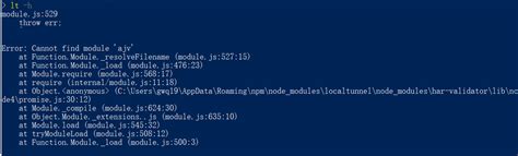 Error Cannot Find Module Ajv · Issue 195 · Localtunnellocaltunnel
