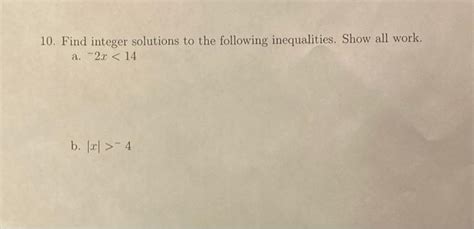 solved 10 find integer solutions to the following
