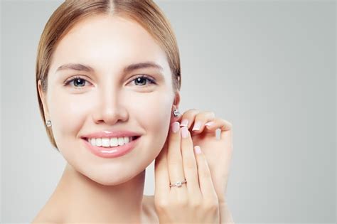 Premium Photo Cheerful Woman Model Portrait Pretty Girl Smiling And