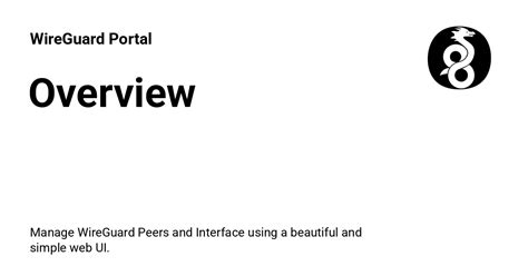 Overview WireGuard Portal