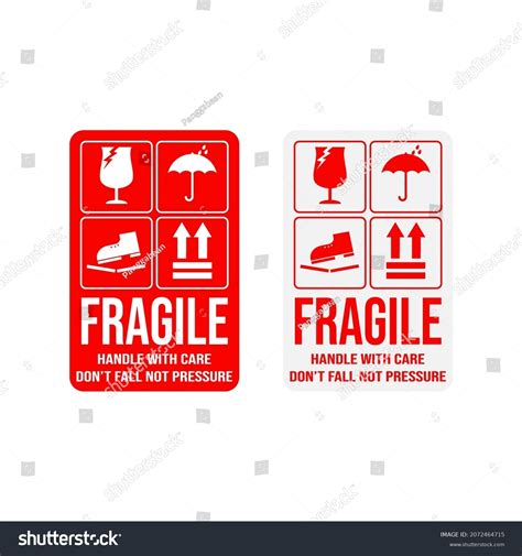 Printable Fragile Shipping Packages Label Stock Vector Royalty Free Shutterstock