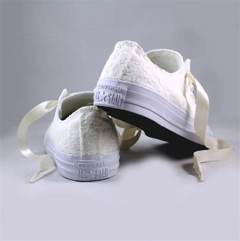 Ivory Lace Bridal Converses Ivory Tea Lace Converse Wedding