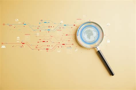 Premium Photo Cloud Computing Concept With Magnifier Glass Focusing On Big Data Downloading