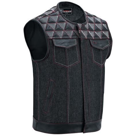 Mens Denim Motorcycle Vests Mens Denim Biker Vests Team Motorcycle