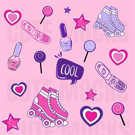 Y2k Pattern Y2k Print Background Aesthetic Collage Cute Etsy