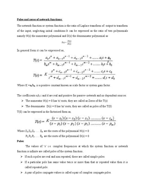 Poles And Zeros Of Network Functions Pdf Polynomial Zero Of A Function