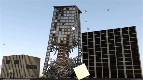 Tower Collapse Simulation 3d Blender Bullet Constraints Builder Explode Columns At Base Youtube