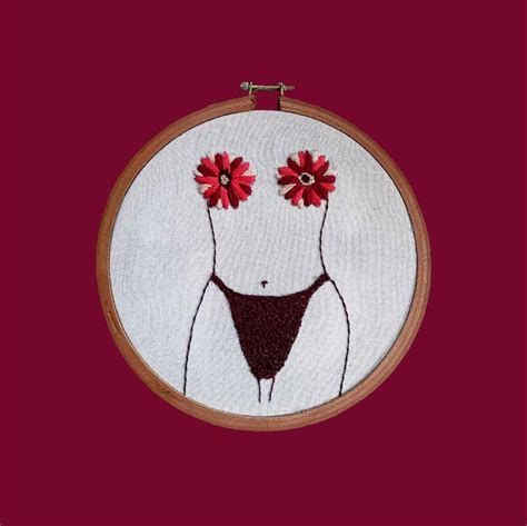 PDF Embroidery Pattern Naked Woman Body Embroidery Girl Beauty Embroidery Floral Pattern