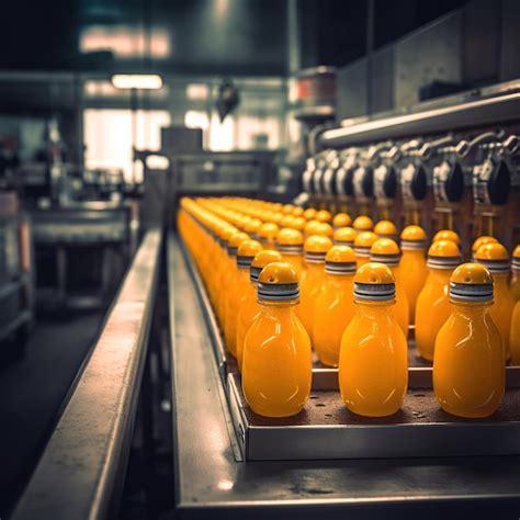 Premium Ai Image Beverage Filled In Bottles Along Production Line