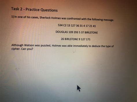 Solved Task 2 Practice Questions 1 In One Of His Cases