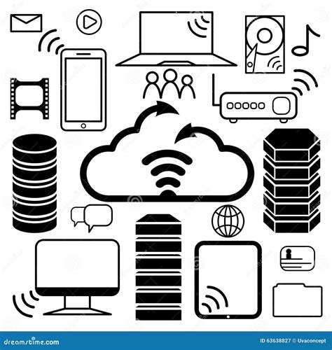 Data Center And Network Elements Vector Icons Stock Vector Illustration Of Host Information
