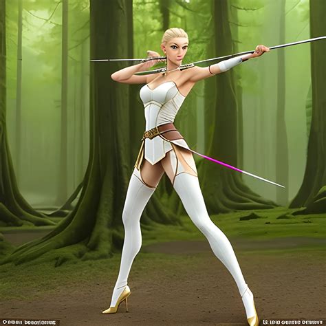 Please Create An Image Of A Female Elf Archer Characteristic