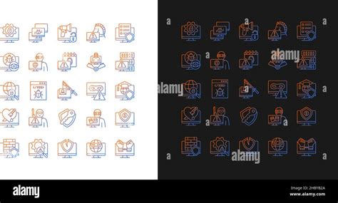 Hacker Attack Gradient Icons Set For Dark And Light Mode Stock Vector Image And Art Alamy