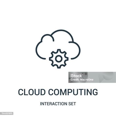來自交互集集合的雲計算圖示向量細線雲計算輪廓圖示向量例證向量圖形及更多互聯網圖片 互聯網 保安 商務 Istock
