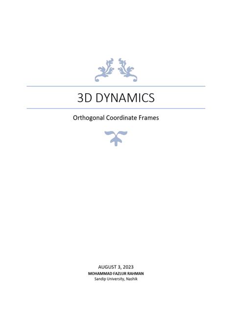 3d Dynamics 0102 Fundamentals Of Kinematics Orthogonal Coordinate