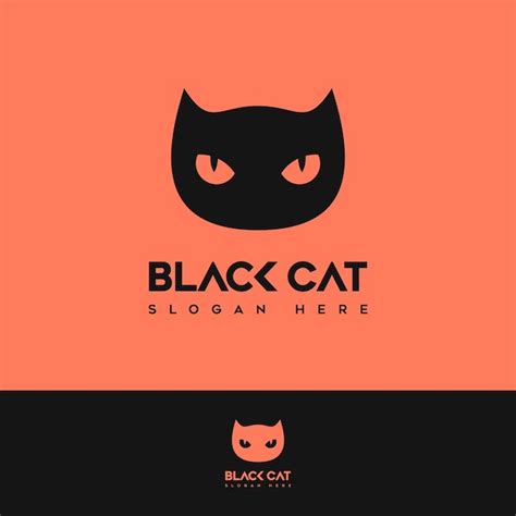 Logotipo De Icono De Cabeza De Gato Negro Vector Premium