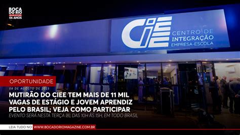 Mutirão Do Ciee Tem Mais De 11 Mil Vagas De Estágio E Jovem Aprendiz