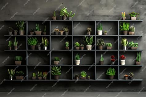 Premium Ai Image Photo Of Concrete Block Wall With Staggered Shelves