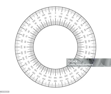 측정 원이 비어 있습니다 각도 측정을위한 원형 각도기 그리드 각도에 대한 스톡 벡터 아트 및 기타 이미지 각도 각도기 건축 Istock