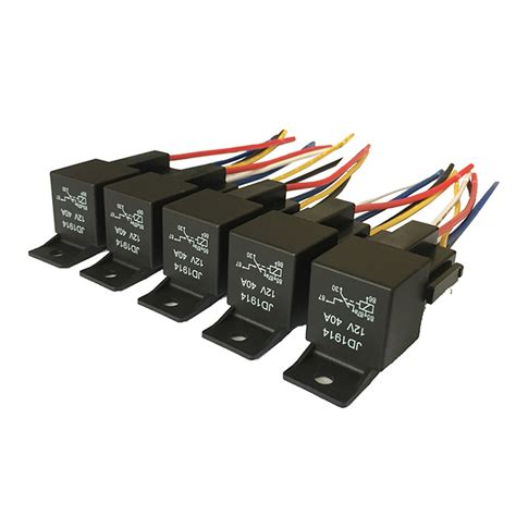 Ygjytge Arnés Relé Coche 5 Uds Relé Automotriz Spdt 5 Pines 12v
