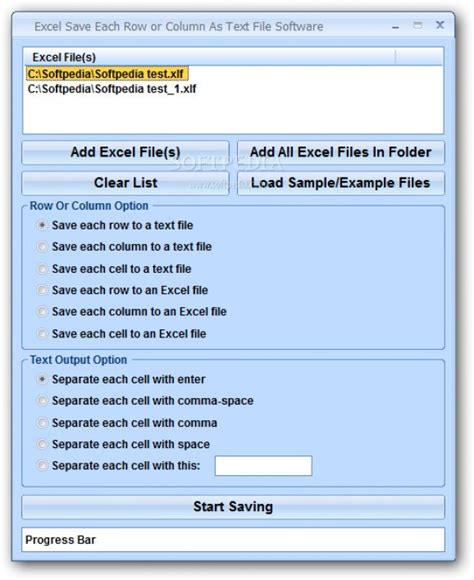 Excel Save Each Row Or Column As Text File Software Download Softpedia
