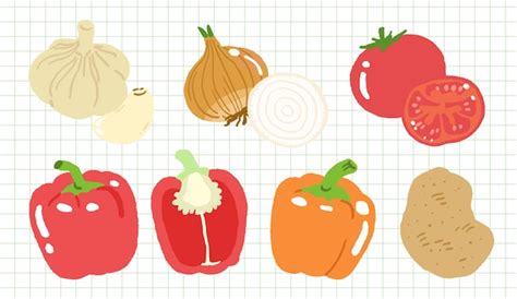 Premium Vector Cute Drawing Vegetables