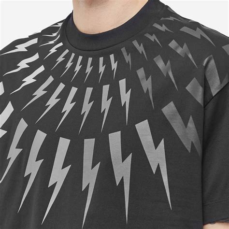 Neil Barrett Mens Ombre Bolts T Shirt In Blackwhite Neil Barrett